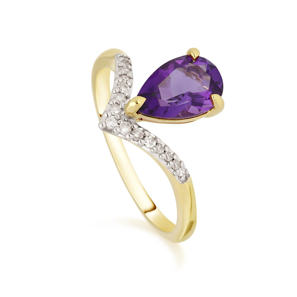 10K Gold Amethyst & Diamond Classic Ring – GemondoTh